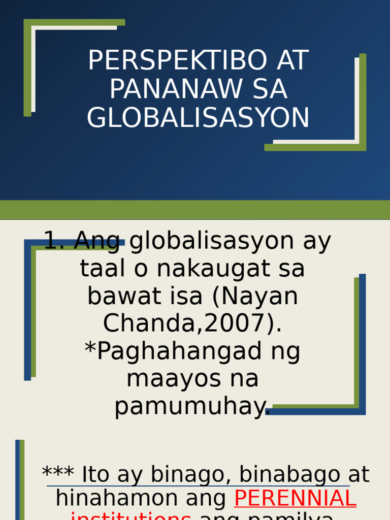 Perspektibo NG Globalisasyon | PDF