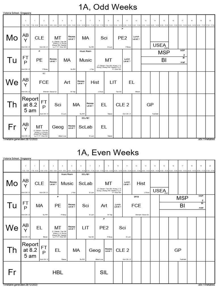 2024 Semester 1 Timetable Classes 28 December | PDF