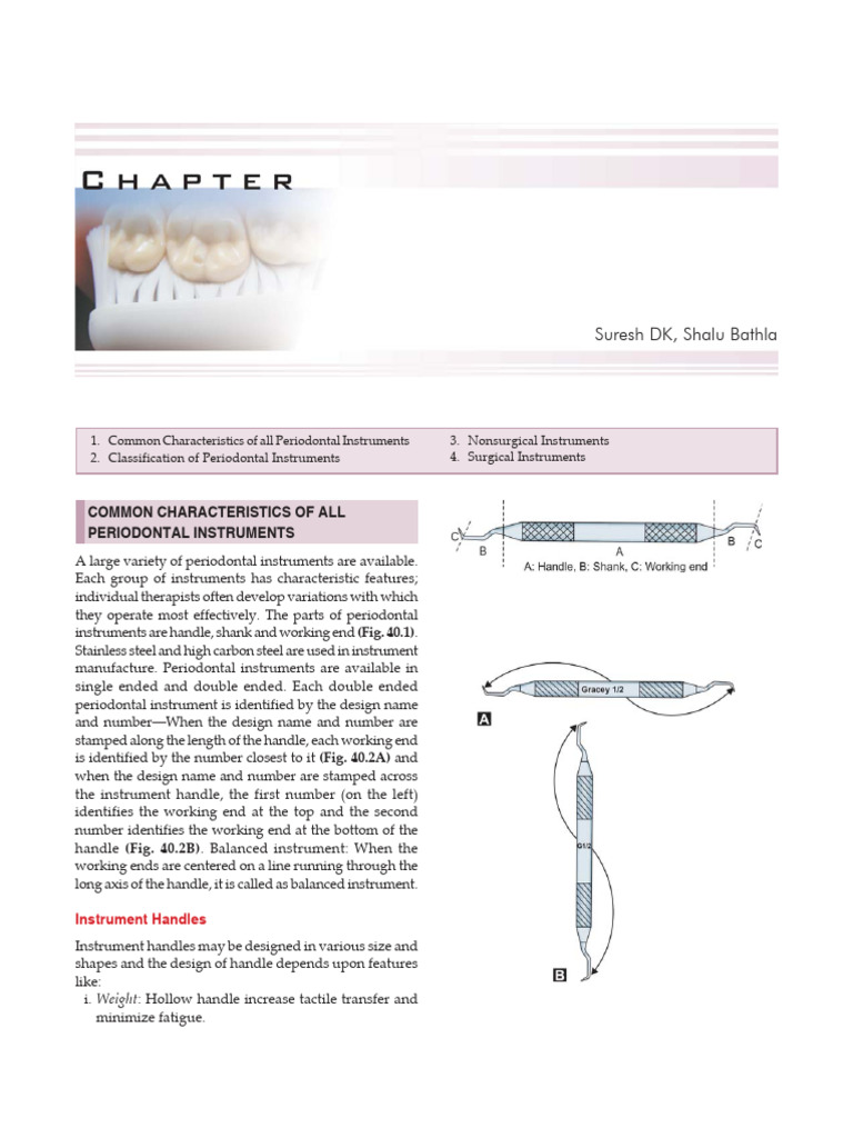 CHPT 40 Periodontal Instruments Bathla | PDF | Dentistry Branches