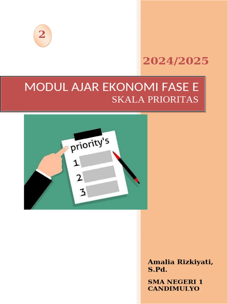 Skala Prioritas - MA EKONOMI KELAS X 2024-2025 - AMALIA RIZKIYATI | PDF