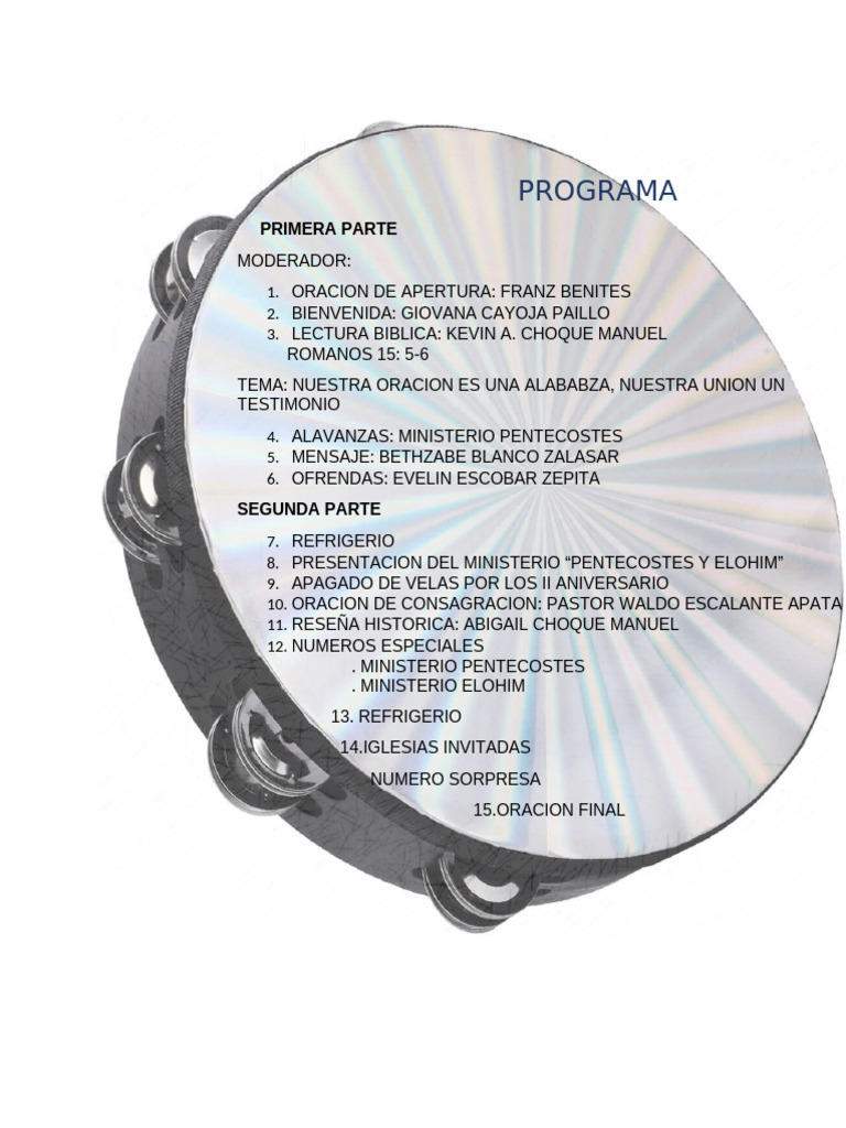 Programa Oficial de Panderos | PDF