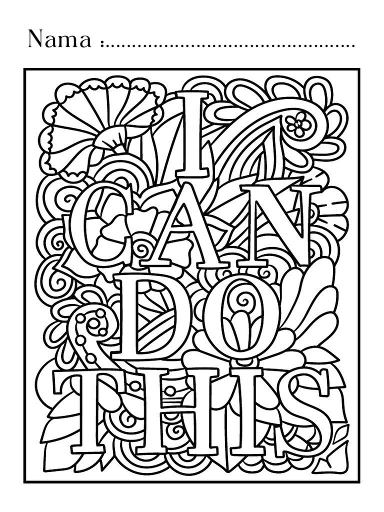 Mindful Coloring Positive Quotes Worksheets | PDF