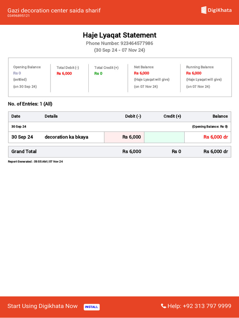 Customer Ledger Report 1730955305244 | PDF