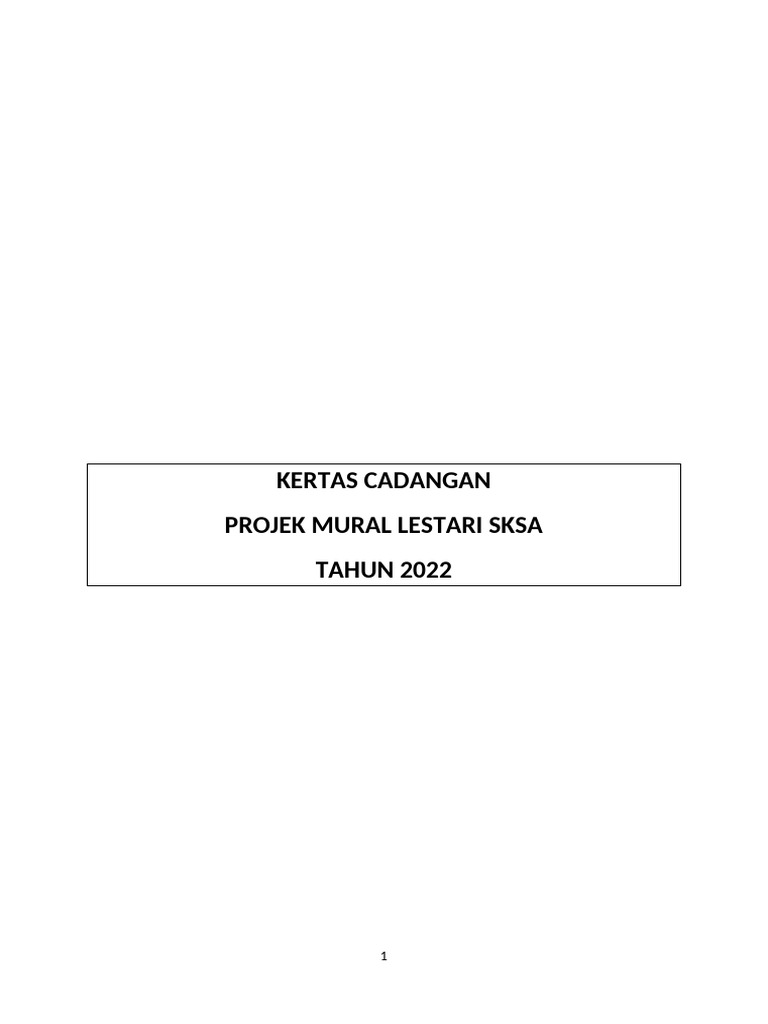 DRAF - KERTAS - KERJA - CADANGAN - Melukis Mural | PDF