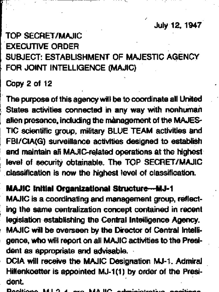 FBI/CIA (G) Surveillance Activities Designed To Establish: MAJIC ...