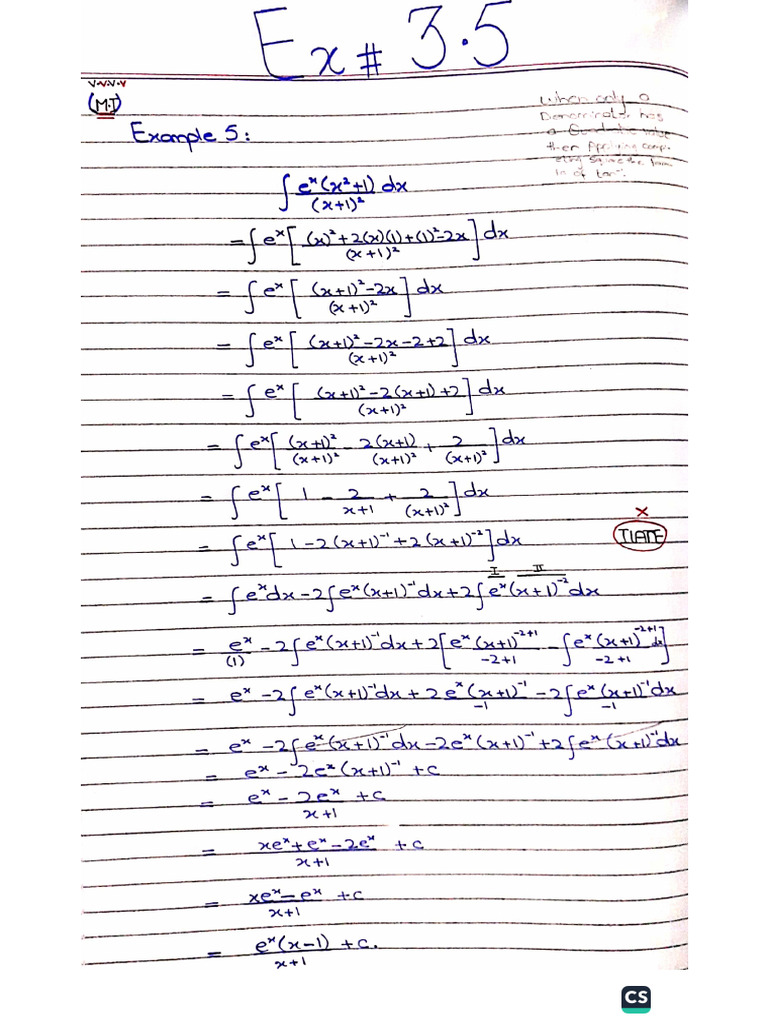 Chp#03 (Integration) Ex# 3.5-3.8 | PDF