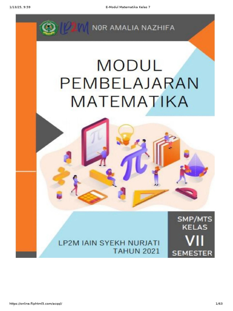 E-Modul Matematika Kelas 7 Semester 1 (1) | PDF