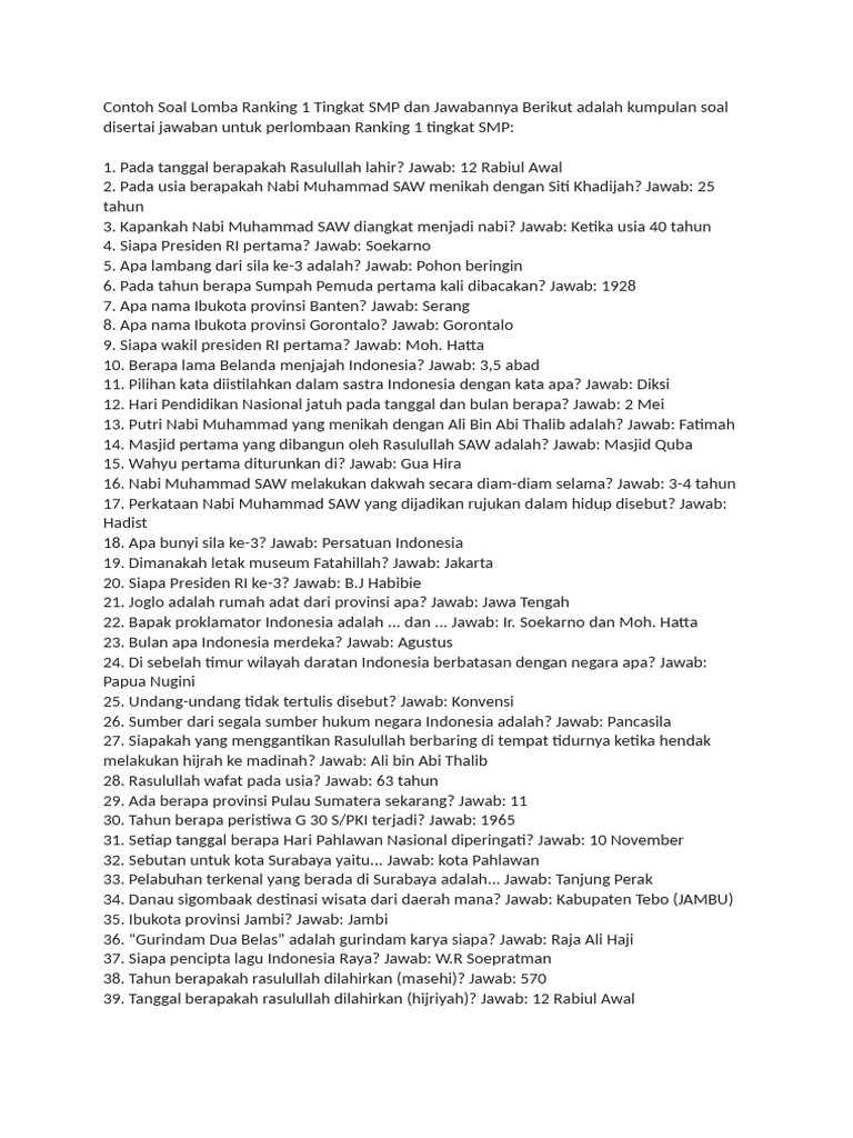 Soal Rangking 1 | PDF