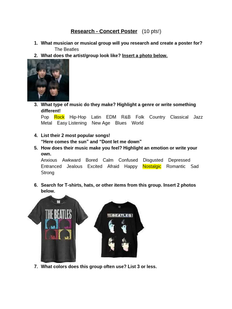 Concert Poster Research | PDF