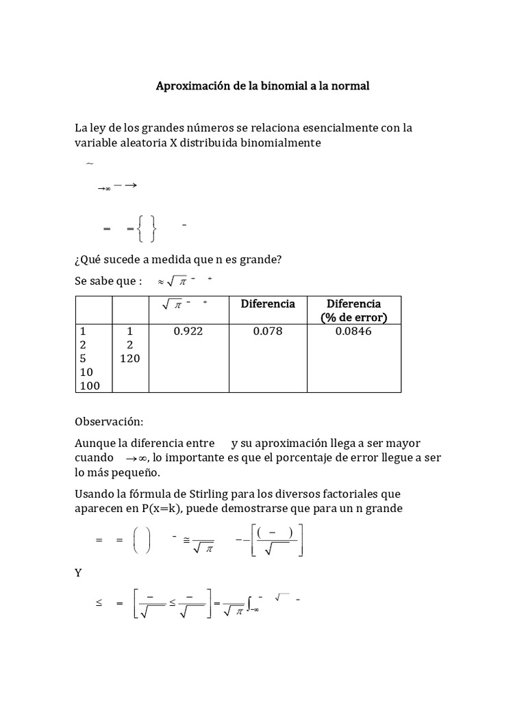 Aproximación Binomial-Normal Avanzada | PDF | Teoría de la medida | Matemáticas Aplicadas