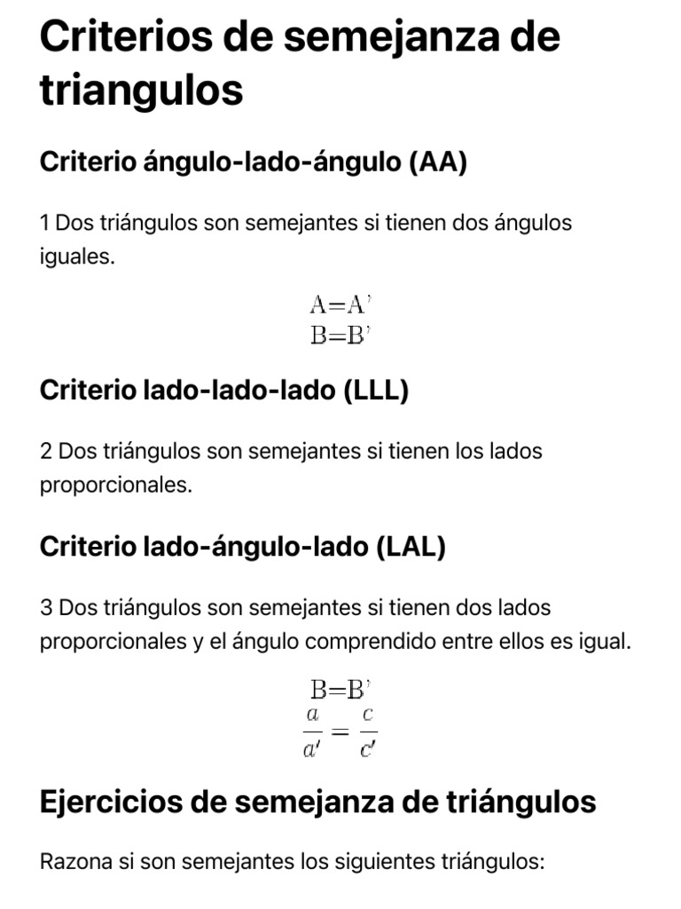 Criterios de semejanza de triangulos | Superprof | PDF Criterios de semejanza de triangulos | Superprof | PDF