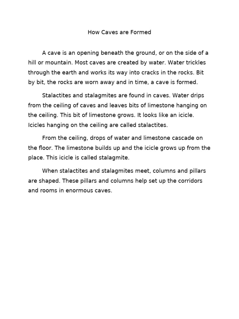 Grade Six How Caves Are Formed | PDF