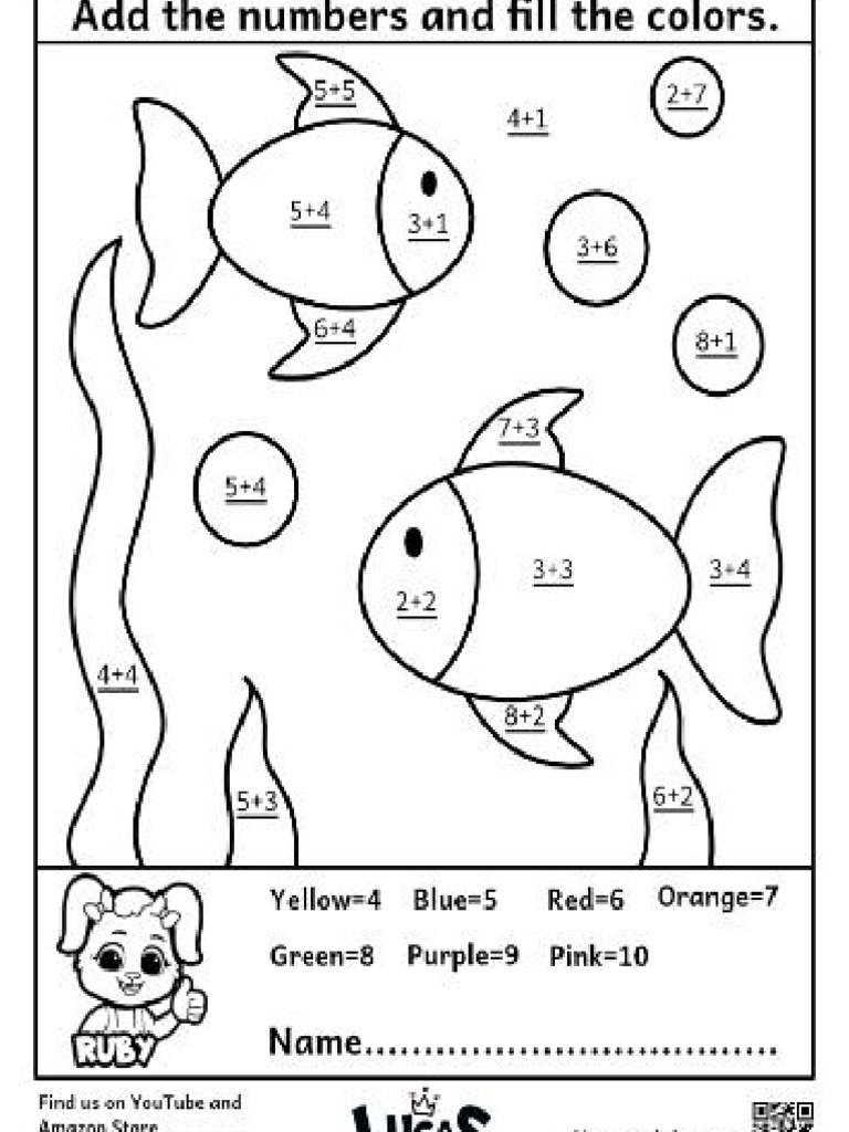 Math Kids - Add, Subtract, Count, And Learn Worksheet (5) | PDF