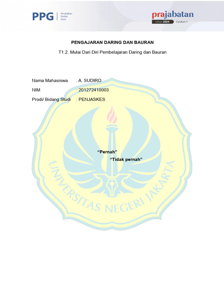 T1.2. Mulai Dari Diri Pembelajaran Daring Dan Bauran | PDF