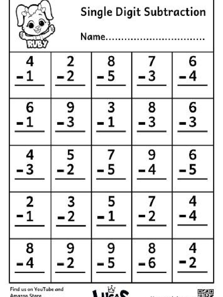 Math Kids - Add, Subtract, Count, And Learn Worksheet (4) | PDF