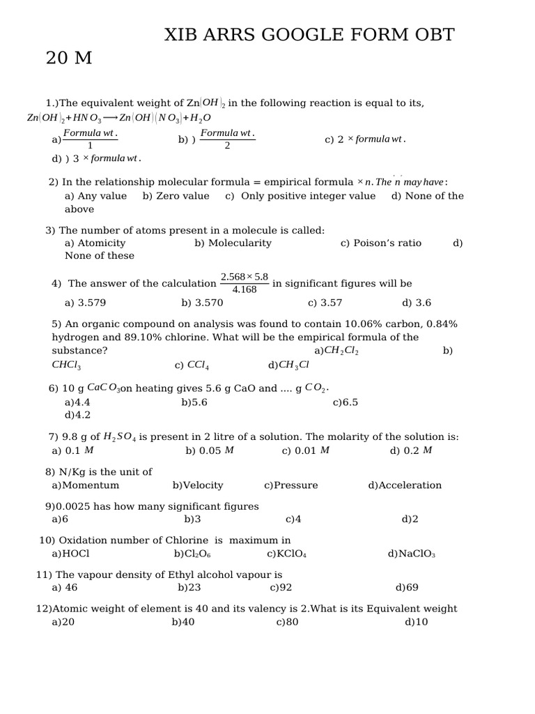Arrs Xib Google Form | PDF | Atoms | Chemical Elements