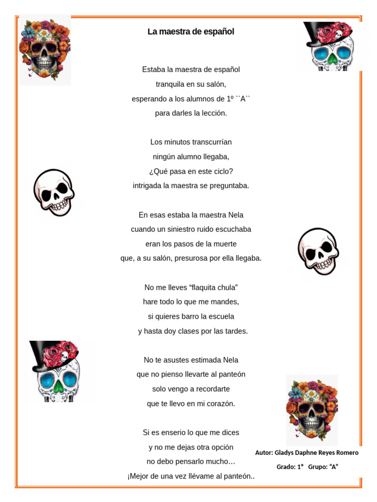 calaveras La maestra de español | PDF