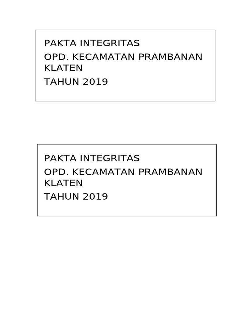 PAKTA INTEGRITAS | PDF