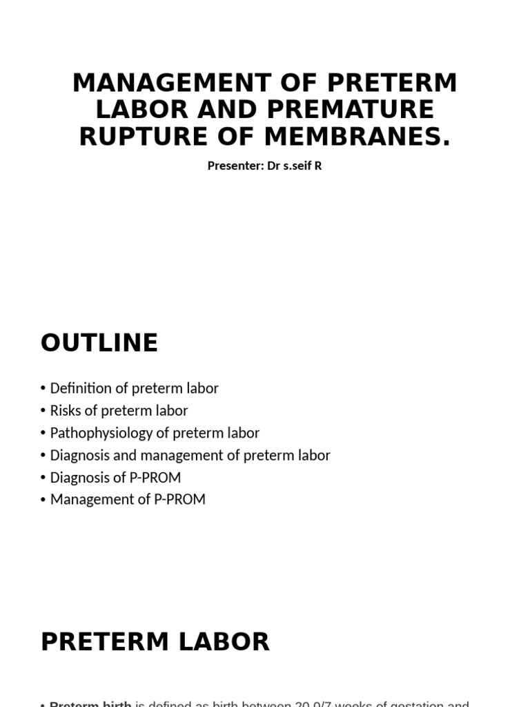 PRETERM LABOR Guidelines | PDF | Childbirth | Preterm Birth