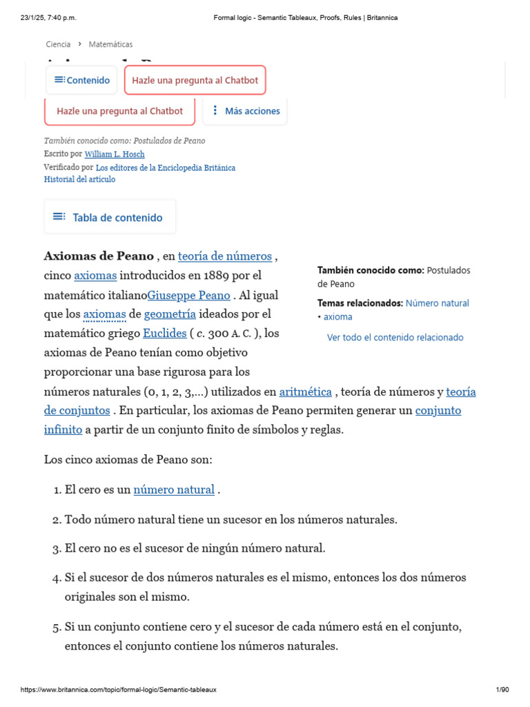 Formal Logic - Semantic Tableaux, Proofs, Rules - Britannica | PDF ...
