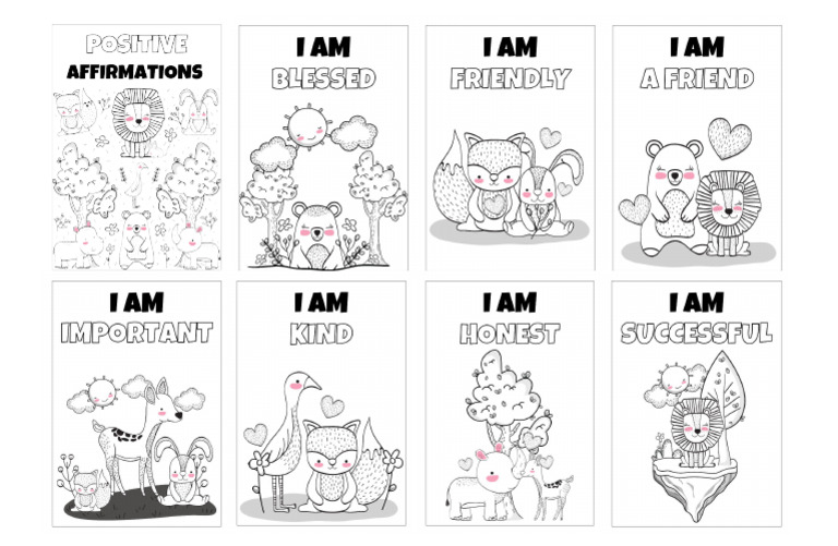 Coloring Positive Affirmation | PDF