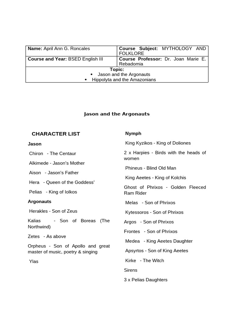 Jason-and-The-Argonauts-1 | PDF | Jason | Argonauts