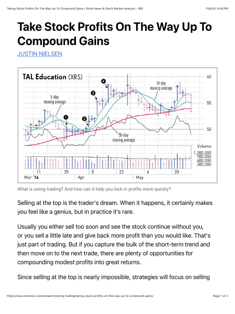TALeducationXRSTaking Stock Profits On The Way Up To Compound Gains ...