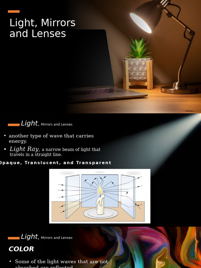 Understanding Light, Mirrors, and Lenses | PDF | Mirror | Reflection ...