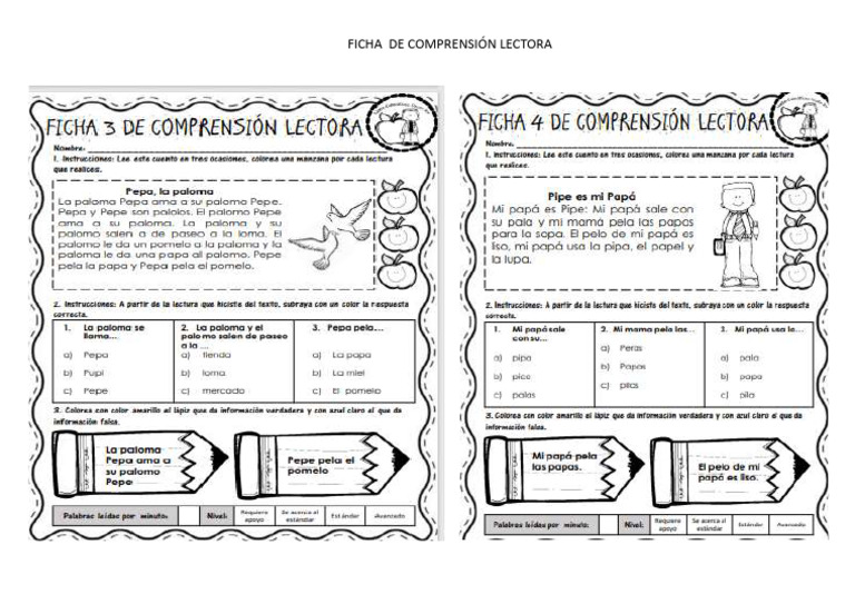 FICHA COMPRENSIÓN LECTORA 14 JUNIO (1) | PDF