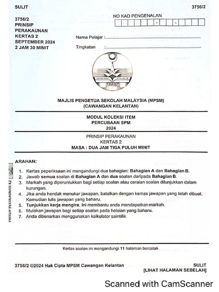 2024 K2 Percubaan PP Kelantan | PDF