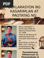 AP Q1 - Ang Deklarasyon NG Kasarinlan at Pagtatag NG Unang Republika | PDF