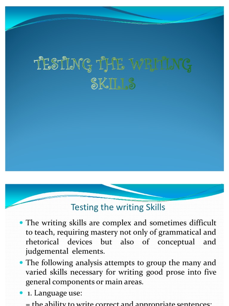 Components of Writing Skills Test | PDF | Test (Assessment) | Sentence ...