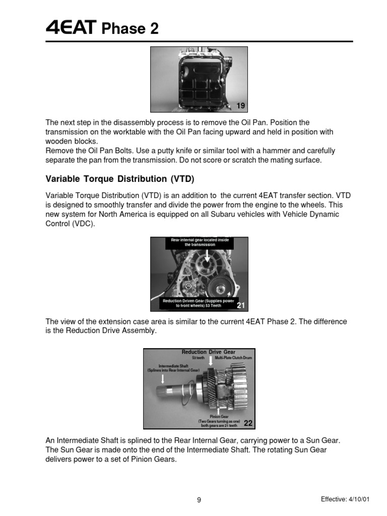 Subaru 4EAT Phase 2 Transmission Guide | PDF | Gear | Mechanical ...