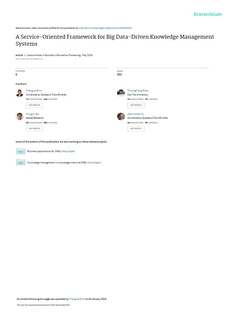 AService-OrientedFrameworkforBigData-DrivenKMSPREPRINT | PDF | Service Oriented Architecture ...