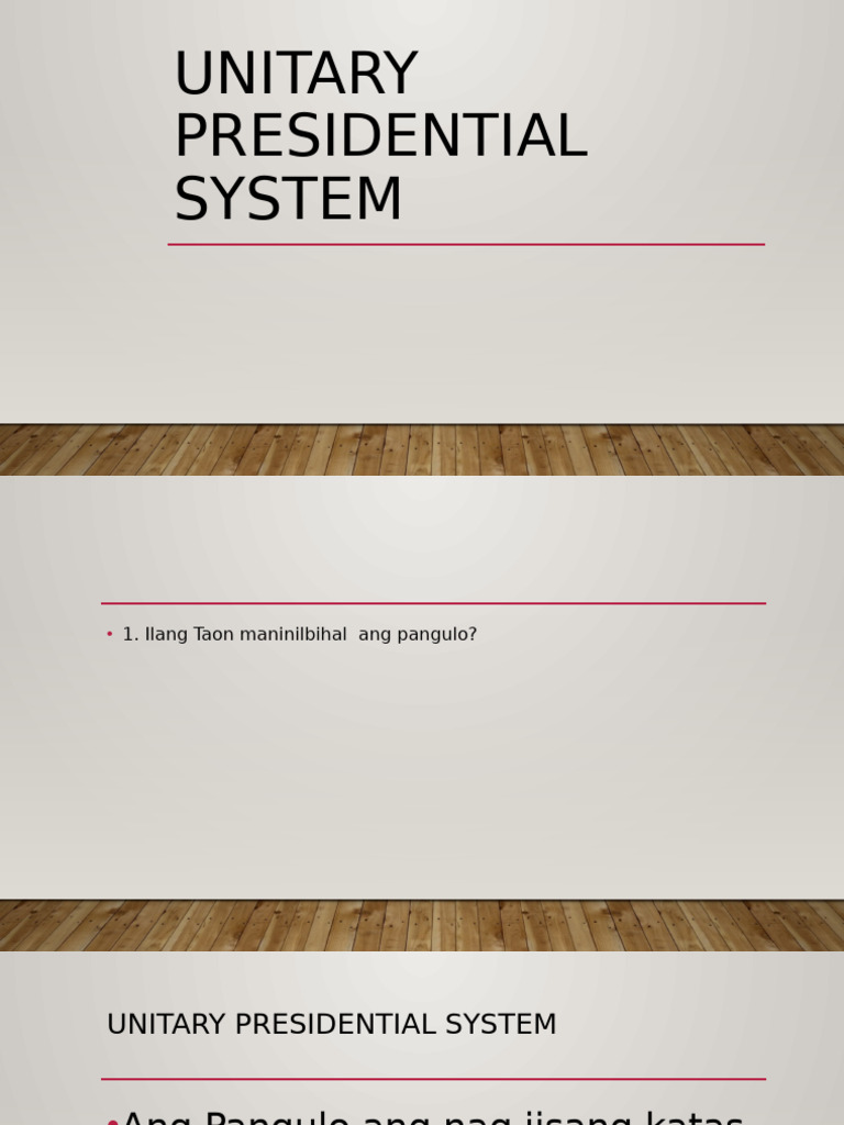 Unitary Presidential System | PDF
