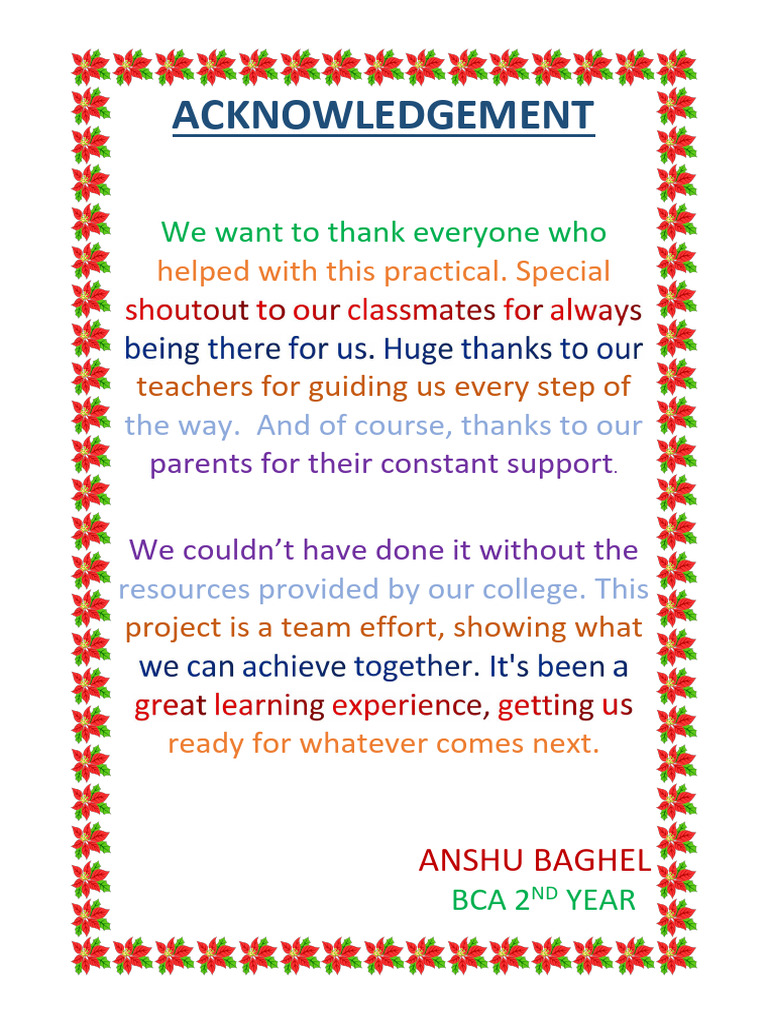 Acknowledgement | PDF