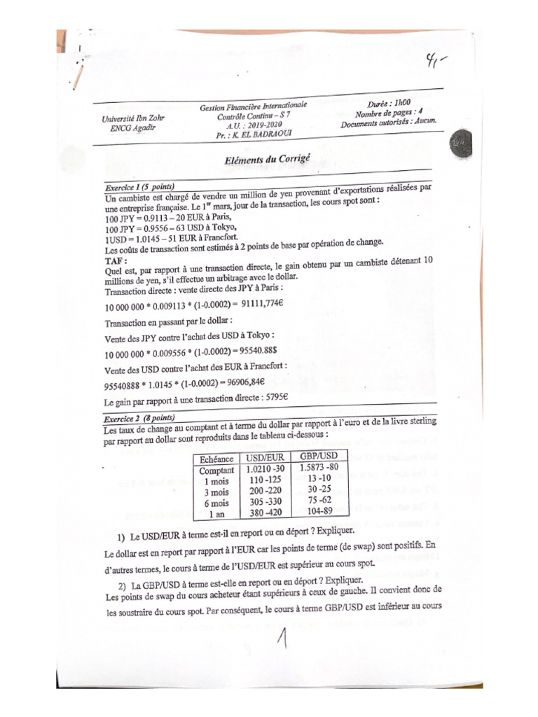 Examens Corrigés GFI | PDF