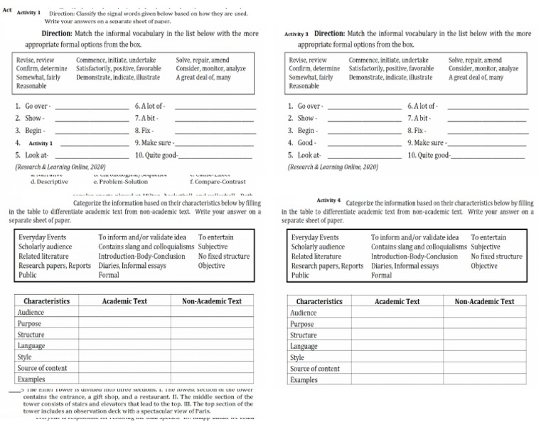 Worksheet Eapp | PDF