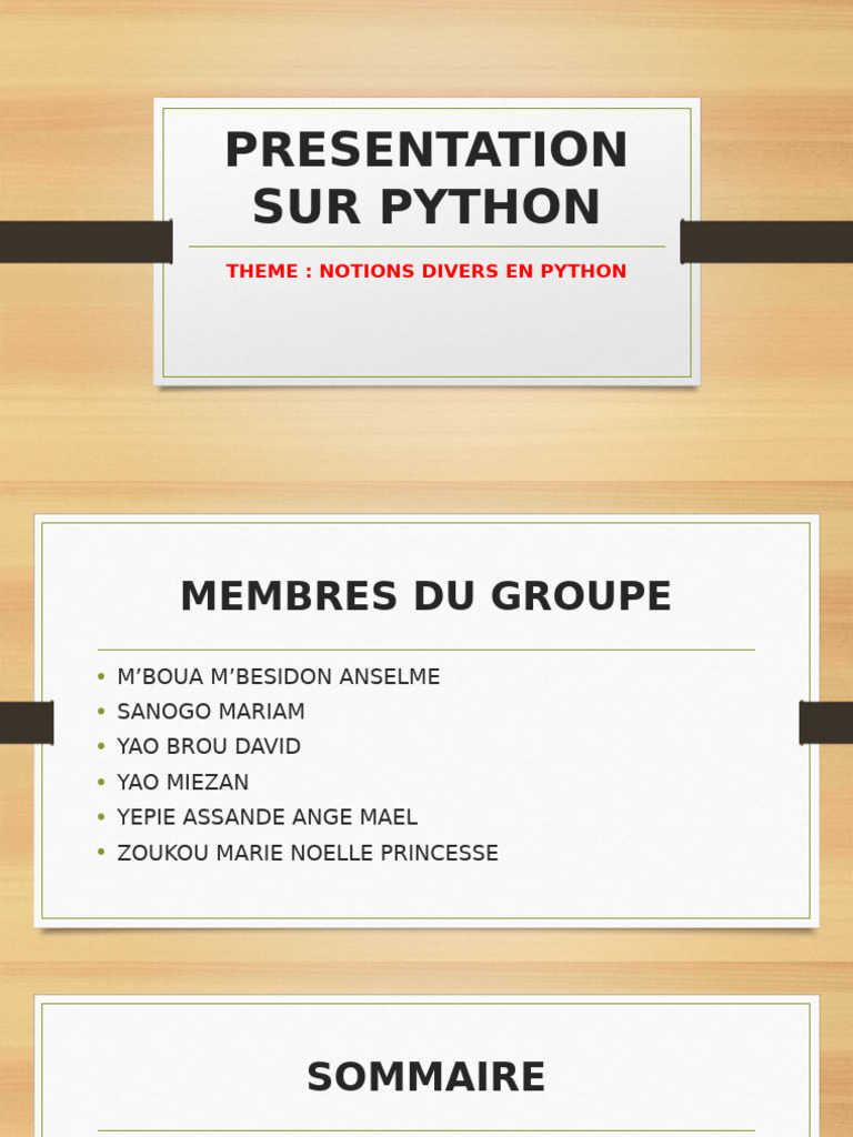 Presentation Sur Python | PDF | Structure de contrôle | Python (Langage de programmation)