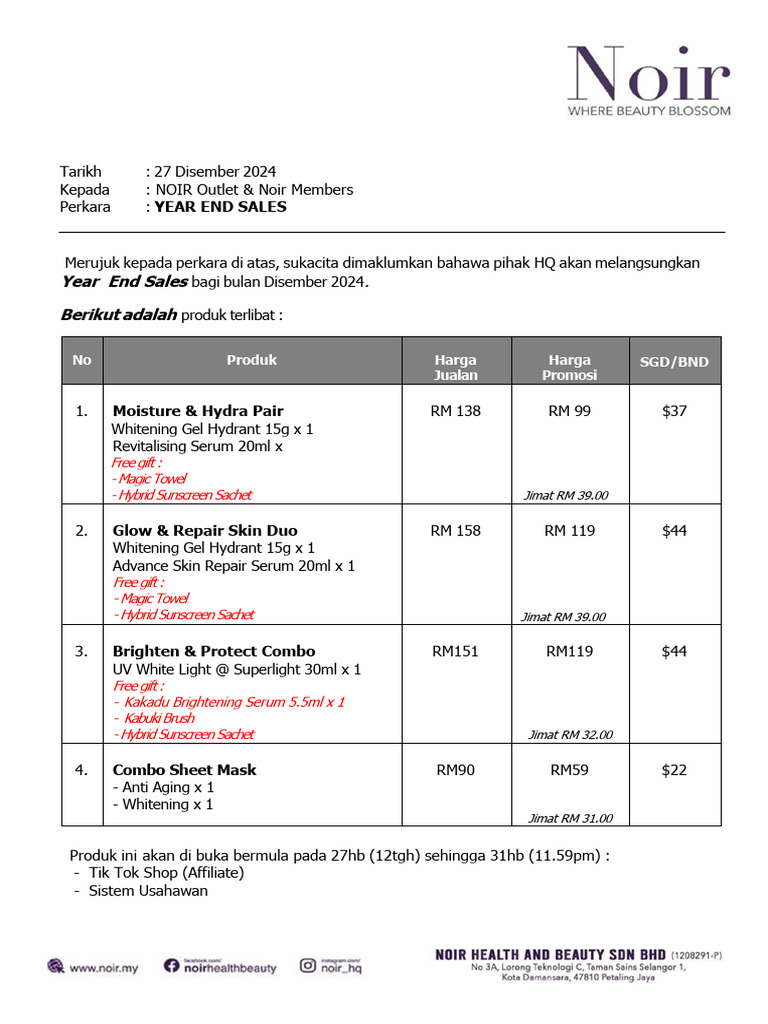Memo Year End Sales 2024 | PDF
