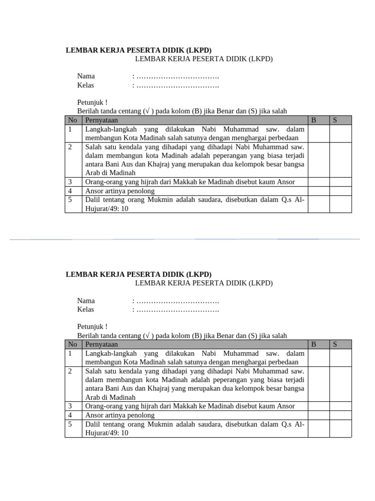 Lembar Kerja Peserta Didik PBL | PDF