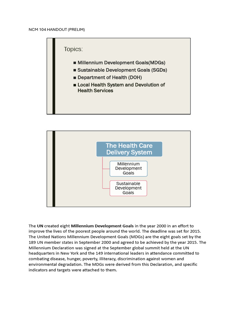 CHN-HANDOUT-2 | PDF | Millennium Development Goals | Poverty