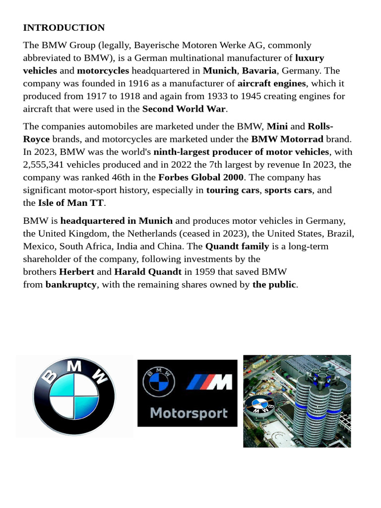BMW | PDF | Bmw | Automotive Industry