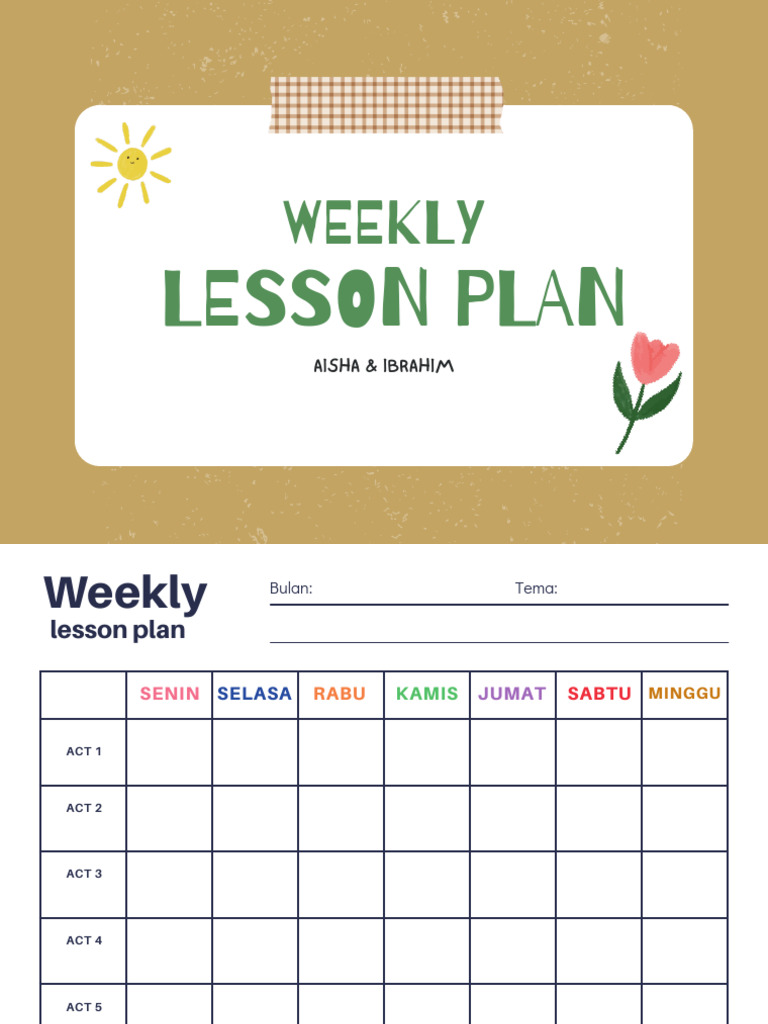 Weekly Lesson Plan Schedule | PDF