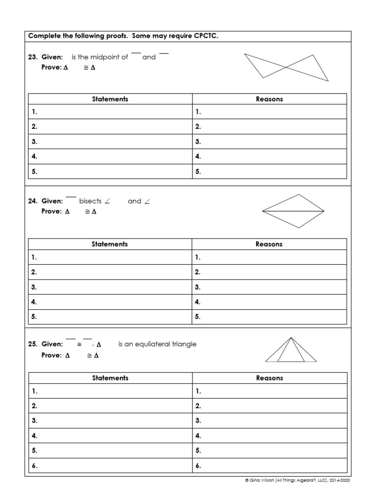 Extra Practice - Proving Congruent Triangles | PDF | Geometric Shapes | Triangle Geometry