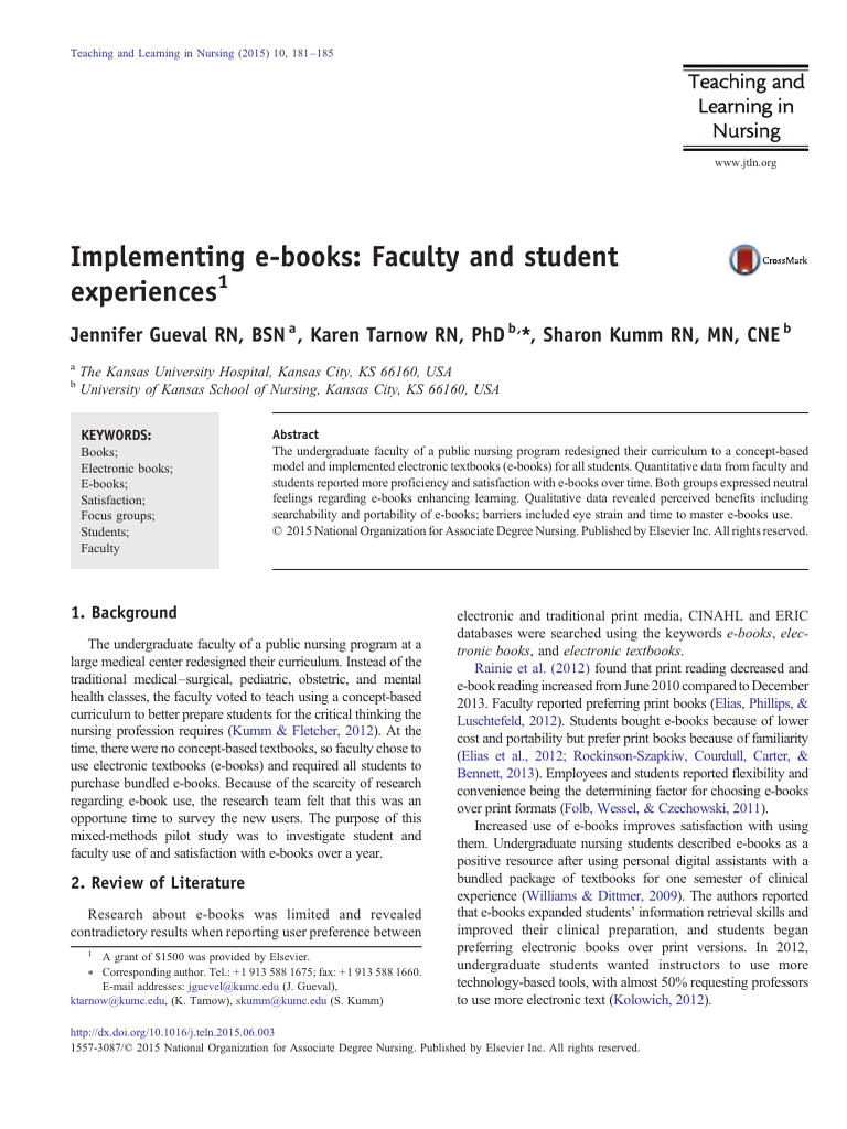 Implementing E-Books: Faculty and Student Experiences | PDF | Likert Scale