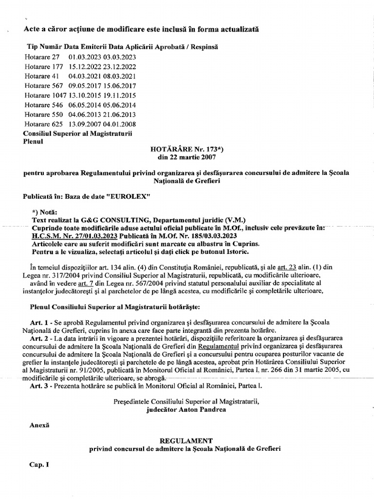 Regulament Privind Organizarea Si Desfasurarea Concursului de Admitere ...