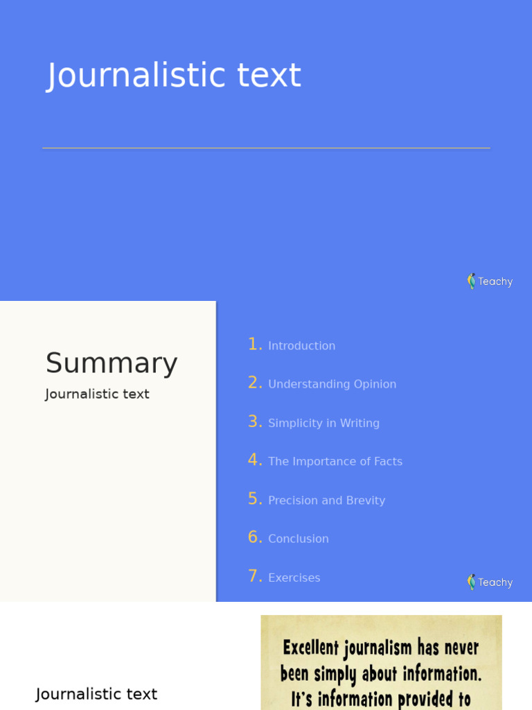 Slide Journalistic Text | PDF | Journalism | News