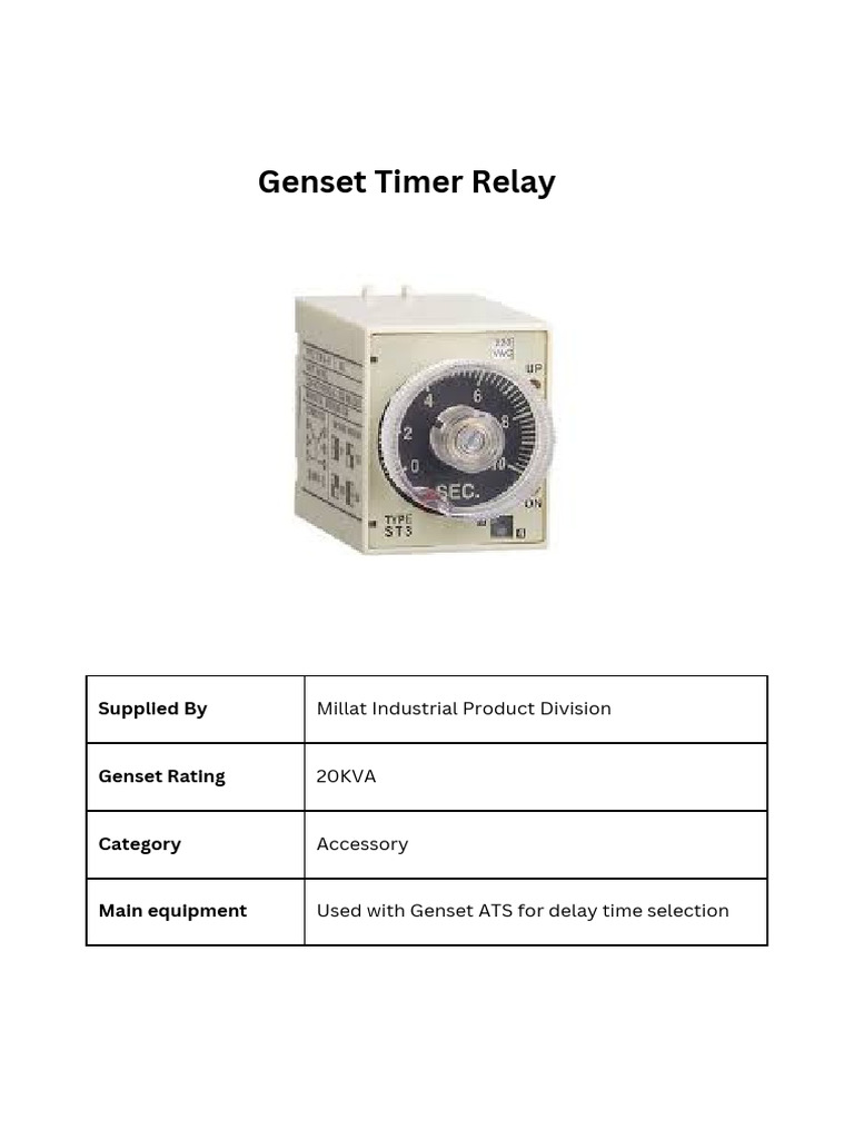 Timer relay | PDF