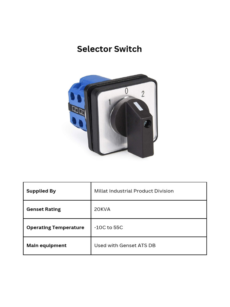 Selector Switch | PDF